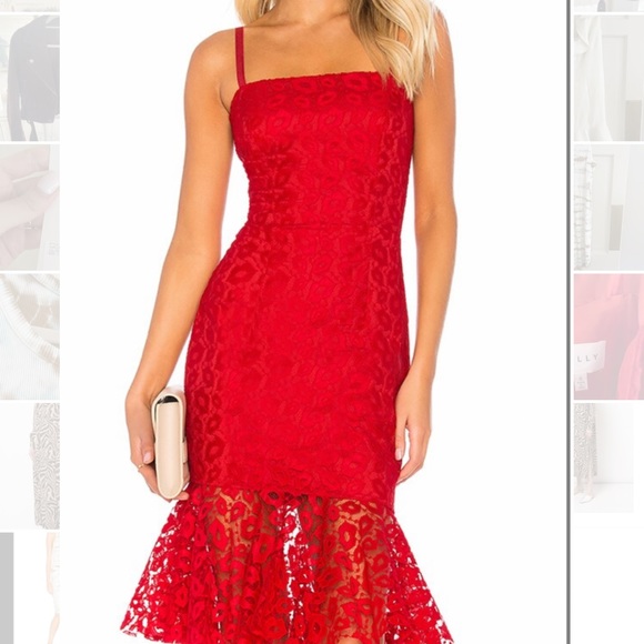 Milly | Dresses | Milly Red Lace Dress | Poshmark